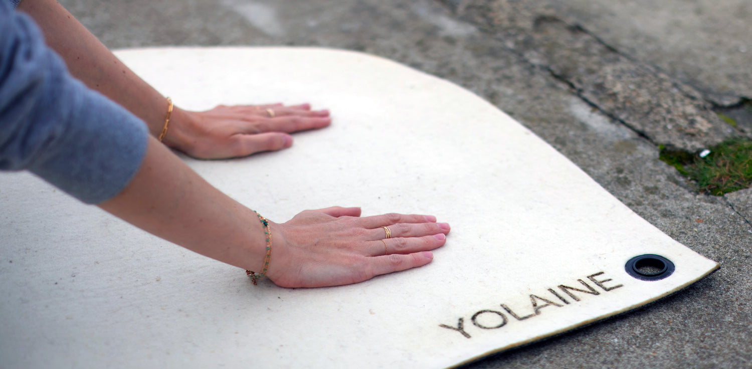 YOLAINE - tapis de yoga 100% naturel en laine et liège – YOLAINE YOGA